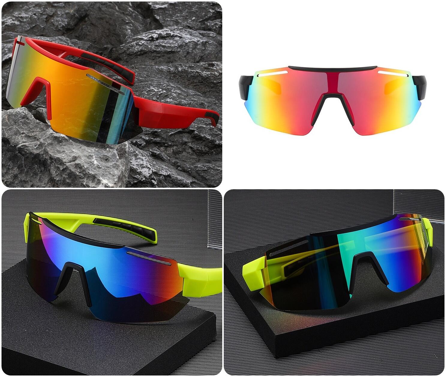 Sportowe okulary przeciwsłoneczne lustrzanki z filtrem UV400 czarne ...